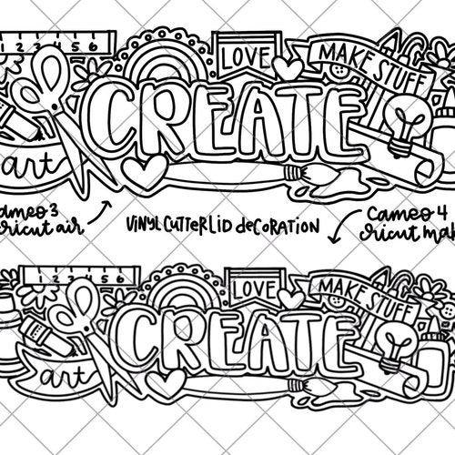 CREATE Vinyl Cutter Lid Decoration Cut File - Etsy