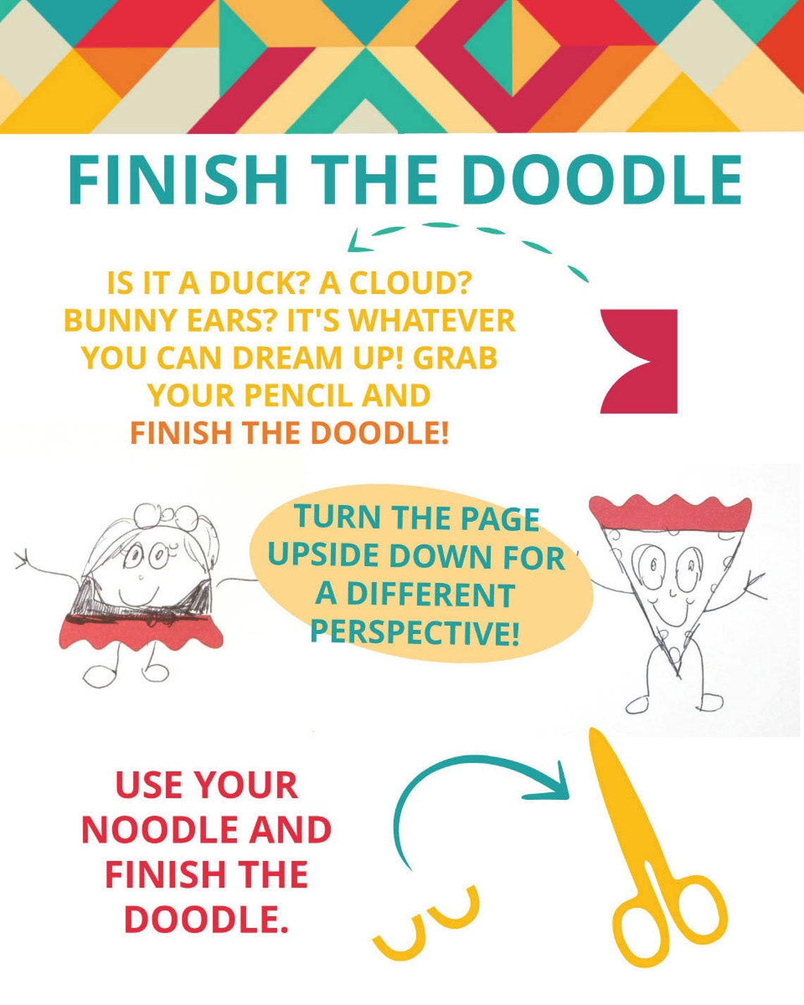 Finish the Doodle Printable Activity Pages for Kids | Creative Drawing ...
