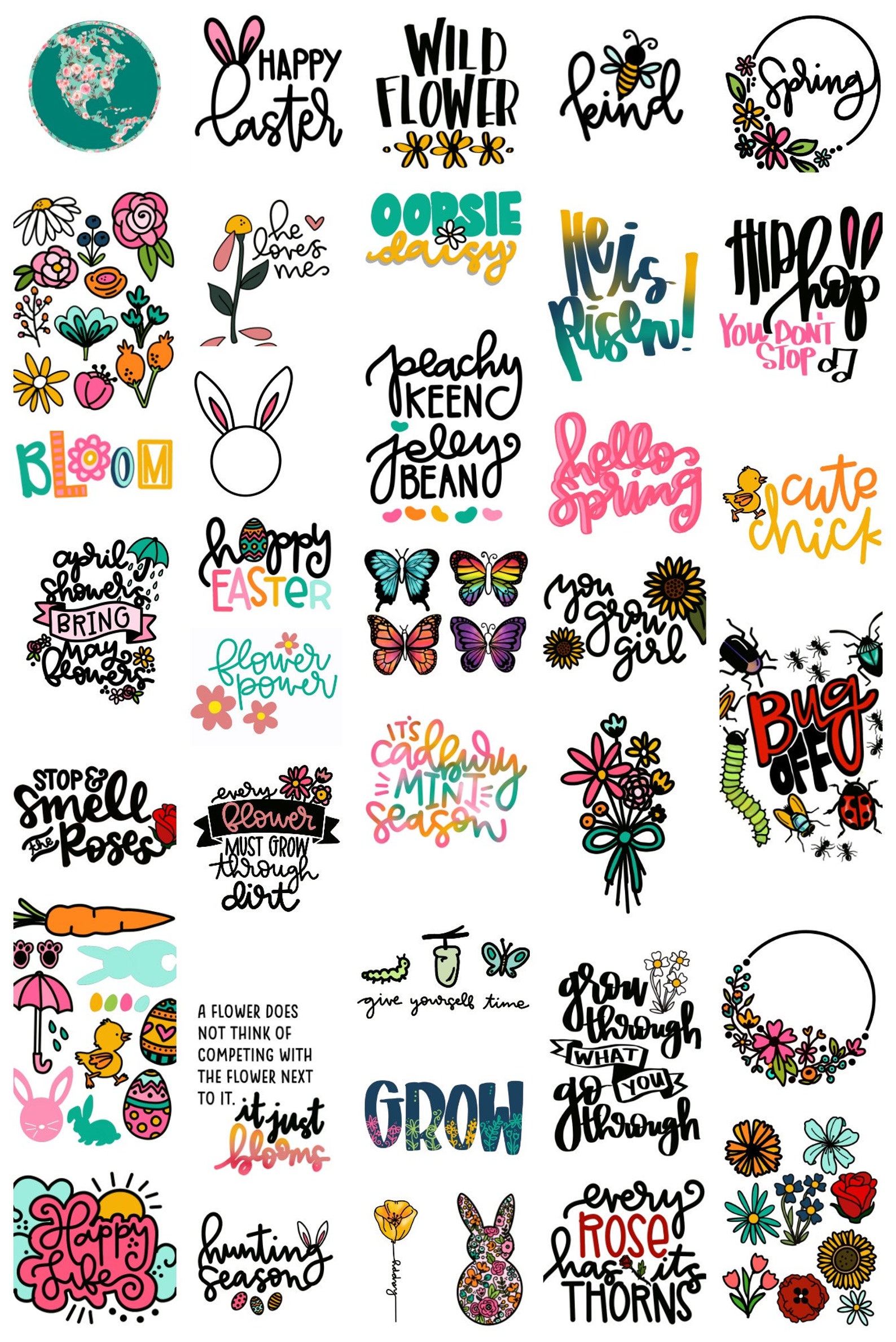 Spring Cut File Bundle | Etsy