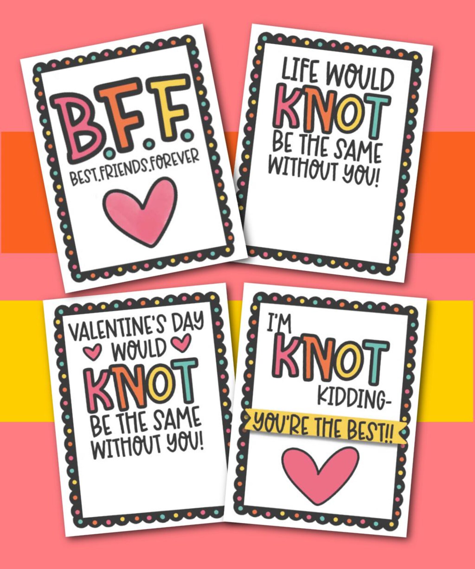 Friendship Bracelet Valentine Printable - Etsy