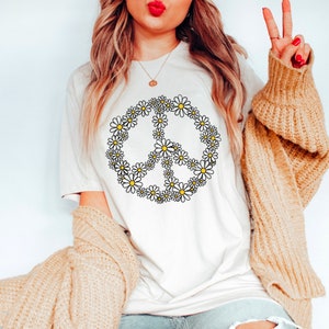 Daisy Peace Sign SVG Cut File - Etsy