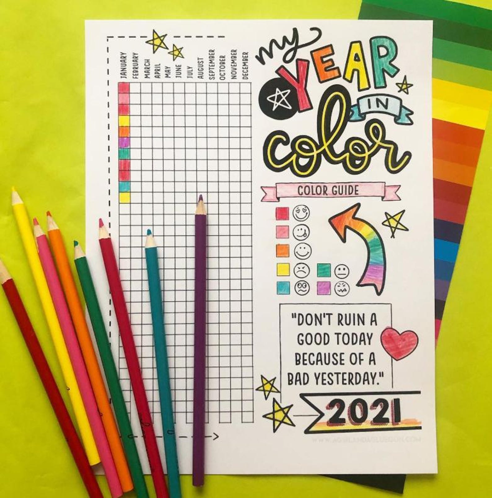A Year in Color Printables - Etsy