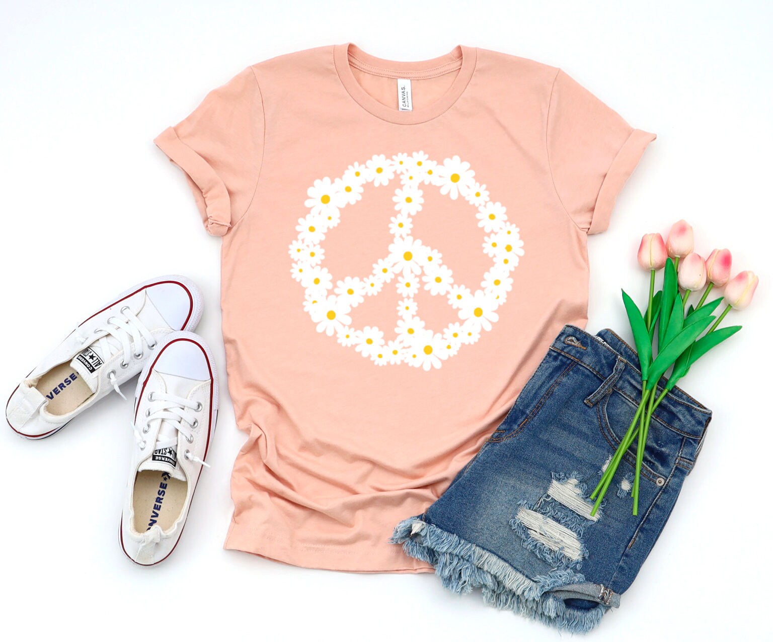 Daisy Peace Sign SVG Cut File - Etsy