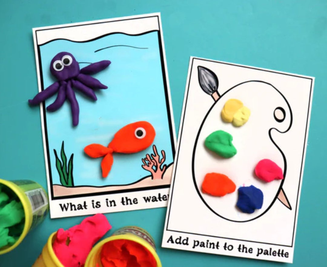 Play Dough Coloring Activity Mats Printables - Etsy