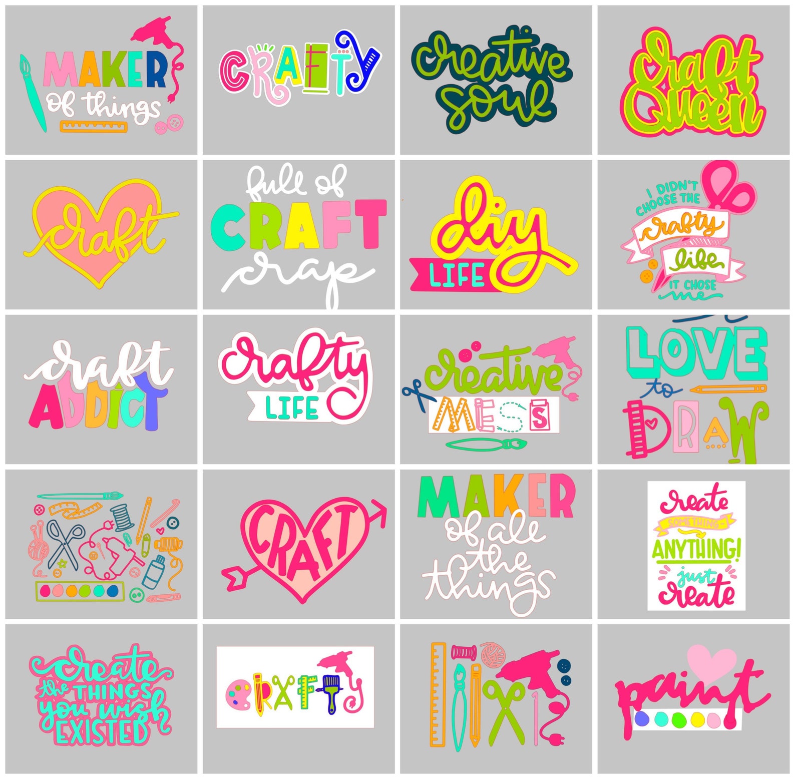 Craft lovers Cut file Bundle | Etsy