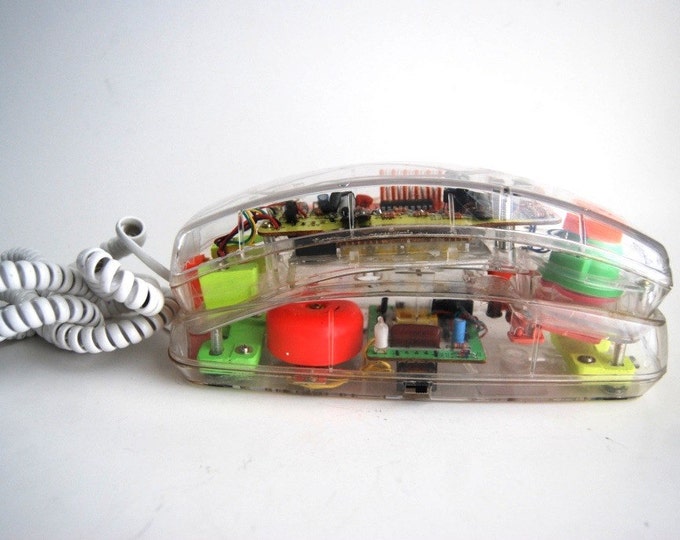 Vintage Neon Phone by Conair Clear See Through Anatomy 80s 90s Rad - Etsy