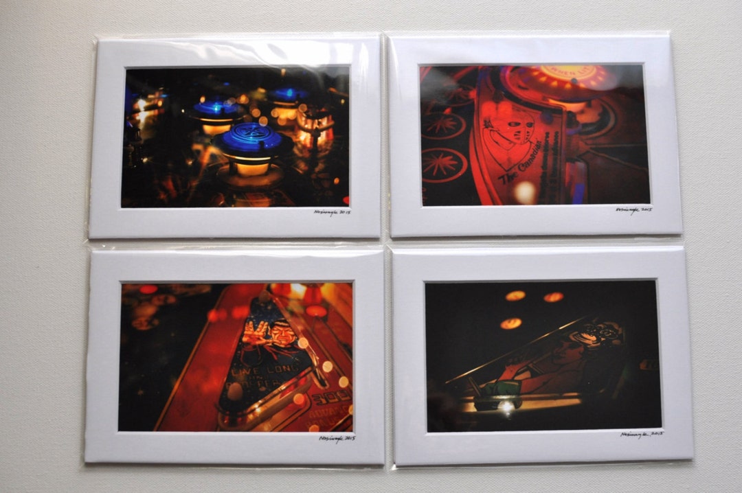 Pinball Photography Matted Prints 4x6 5x7 Kitsch Retro Vintage Gaming ...