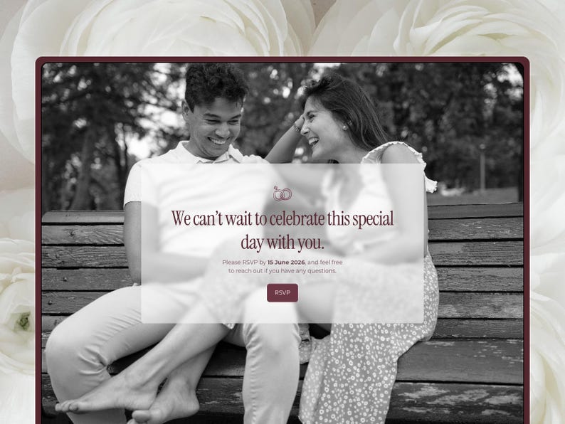 Elegant Wedding Invitation Website Template | RSVP Form, Customizable ...