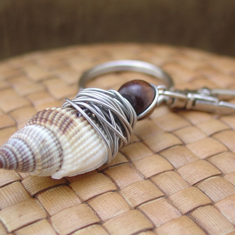 Sea Shell Keychain - Etsy