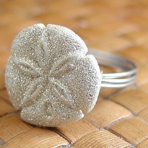 Sand Dollar Button Ring - Just for Fun - Made to Order - Any Size - Etsy