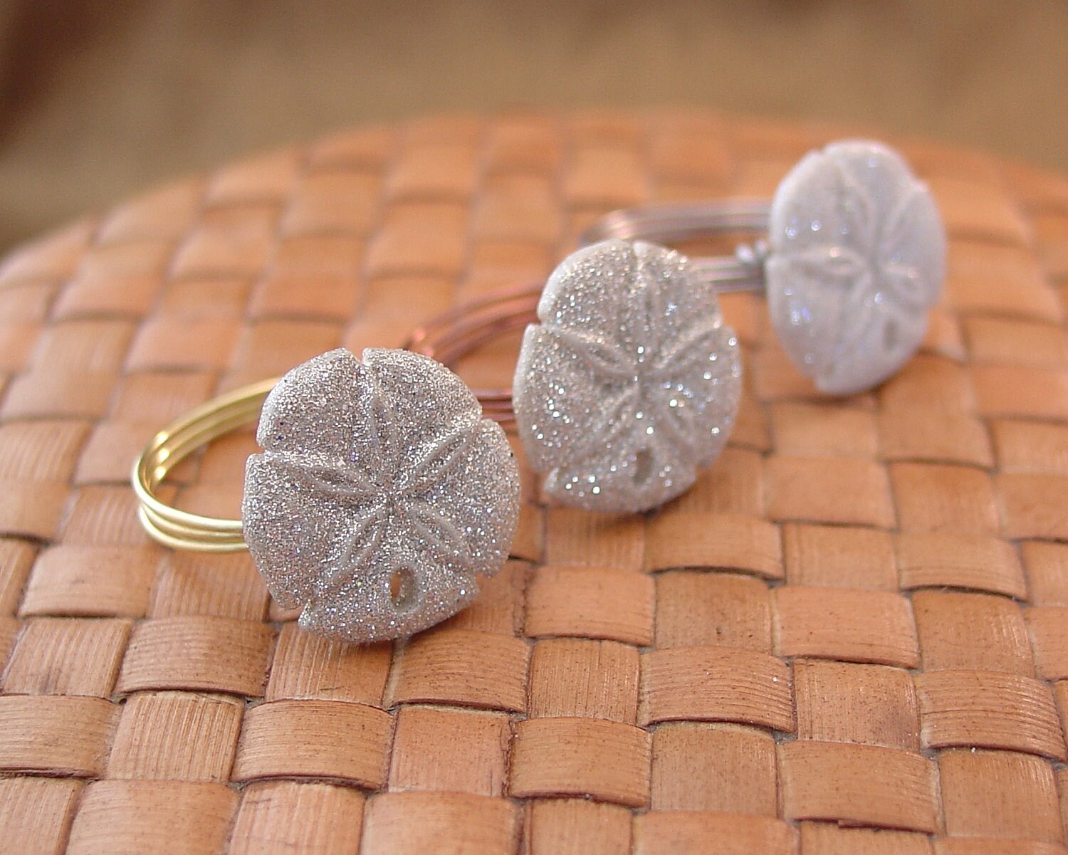 Sand Dollar Button Ring - Just for Fun - Made to Order - Any Size - Etsy