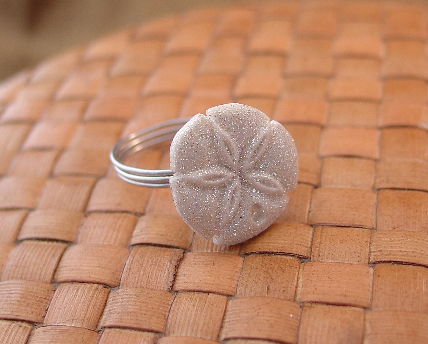 Sand Dollar Button Ring - Just for Fun - Made to Order - Any Size - Etsy