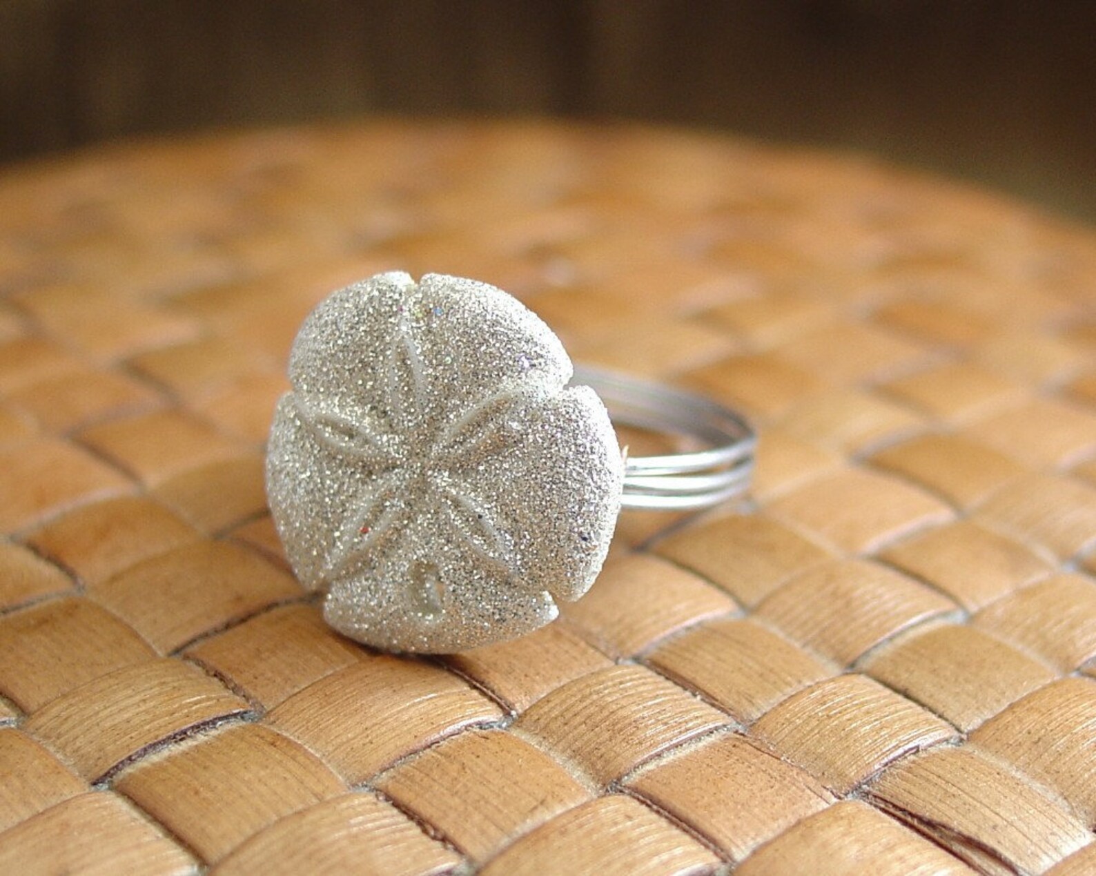 Sand Dollar Button Ring - Just for Fun - Made to Order - Any Size - Etsy