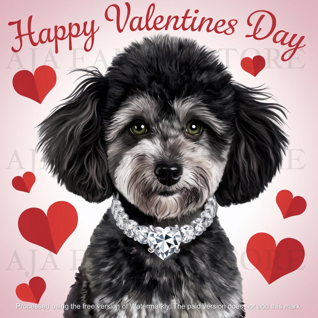 Valentine’s Day Dog Clip Art – Cute Poodle PNG, Digital Download, Puppy ...