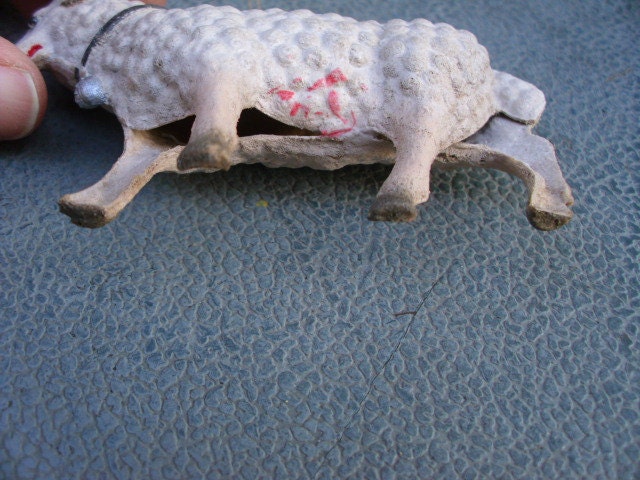 New 3D Paper Christmas Dresden Ornament Ram W Silver Bell and Black Bow ...