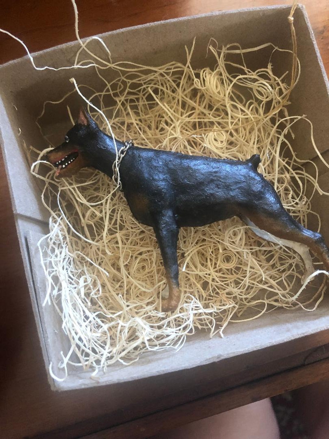 New 3D Dresden Doberman Dog Christmas Paper Ornament W Glass Eyes - Etsy