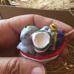 New 3D Paper Dresden Stocking Christmas Ornament W Candy Cat Stork ...