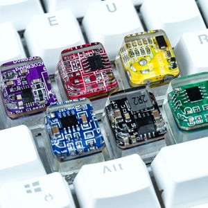 Eco-friendly Artisan Keycap Combo, Recycled Circuit Board Resin for MX ...