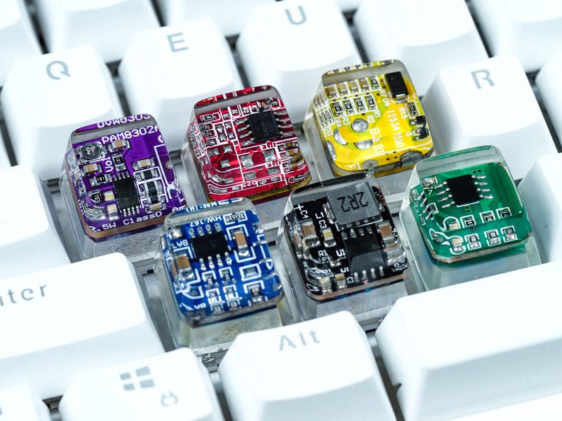 Eco-friendly Artisan Keycap Combo, Recycled Circuit Board Resin for MX ...