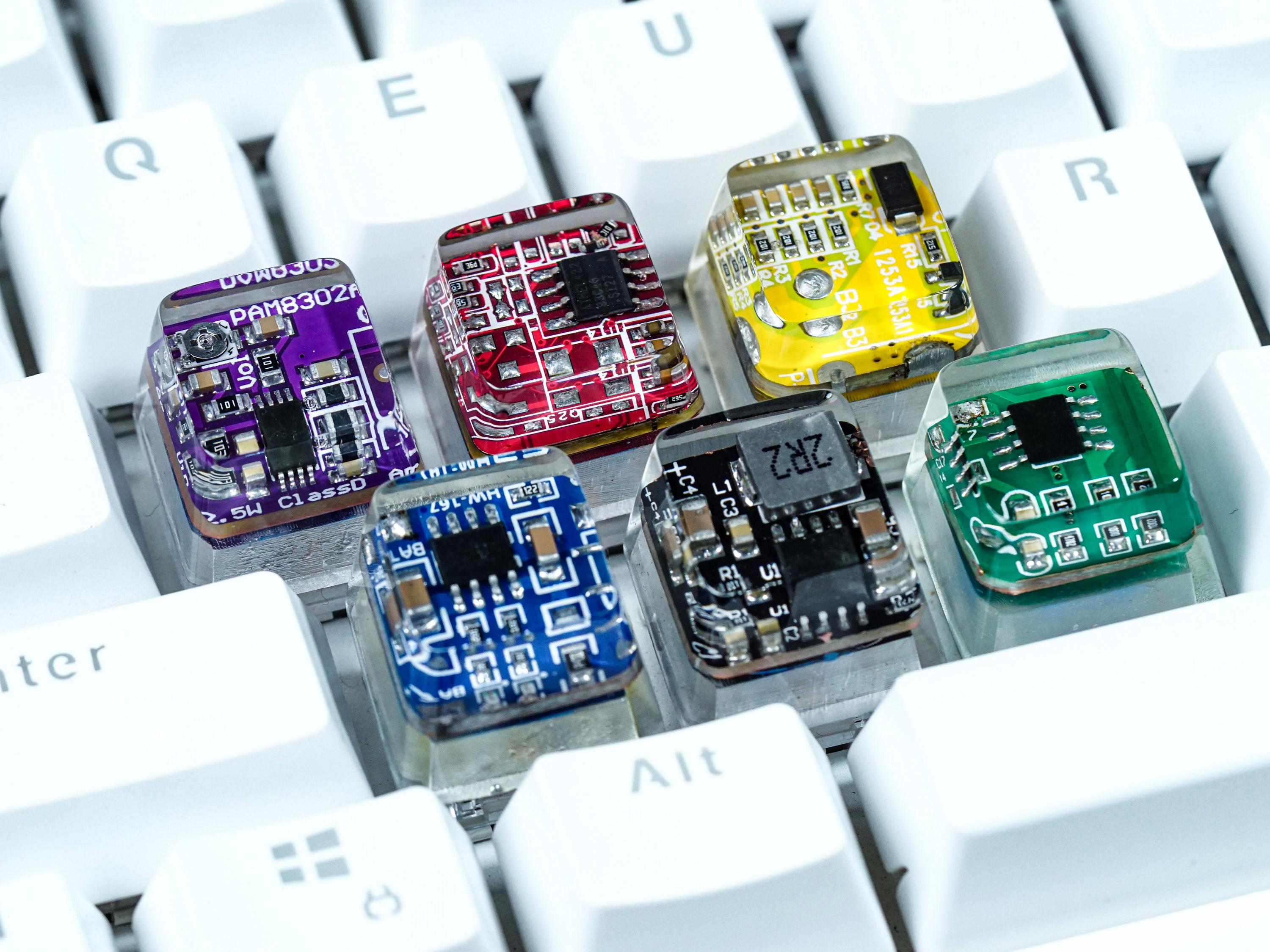 Eco-friendly Artisan Keycap Combo, Recycled Circuit Board Resin for MX ...