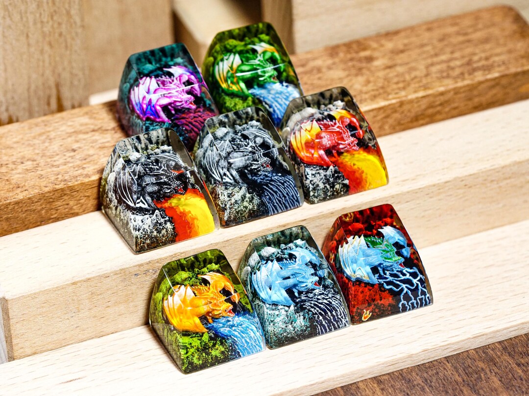 Handmade Dragon Artisan ESC Keycap Set – Custom Resin Keycap for Cherry ...