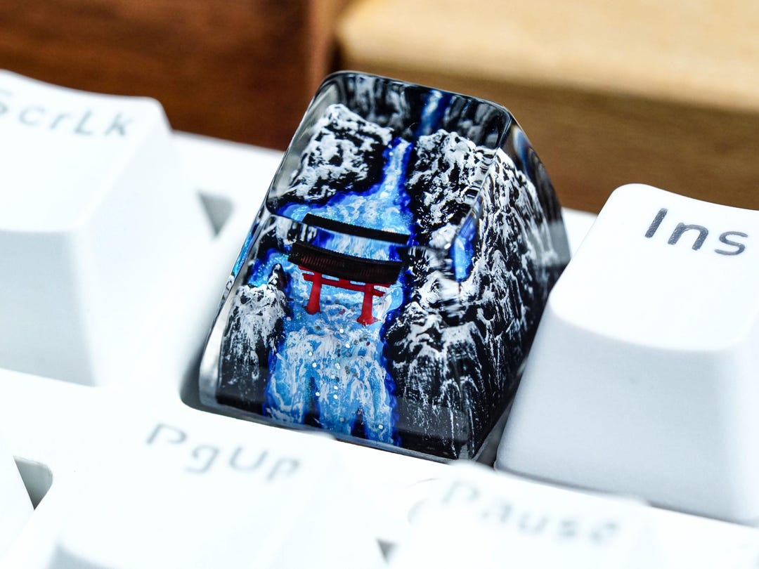 Kawaii Japanese Winter Torii Gate Keycap, Anime Artisan Keycap for ...