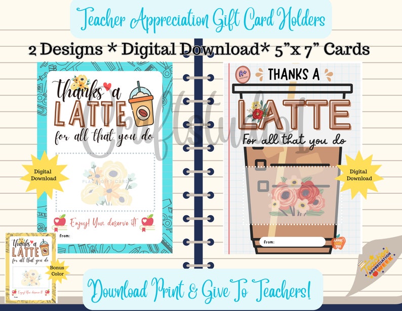 Teacher Appreciation Gift Card Holders *digital Download* - Etsy UK