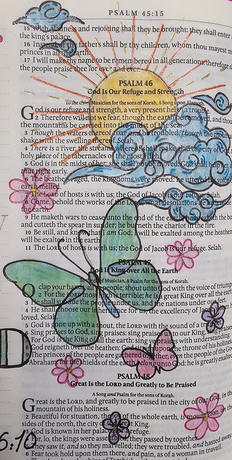Bible Journaling Template - Be Still and Know I Am God - Psalm 46:10 ...