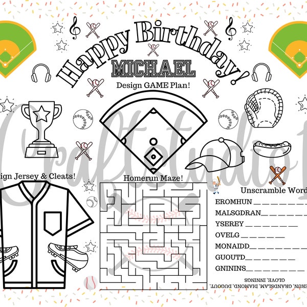 Baseball Placemats - Etsy