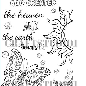 Bible Journaling Template - in the Beginning God Created the Heaven and ...
