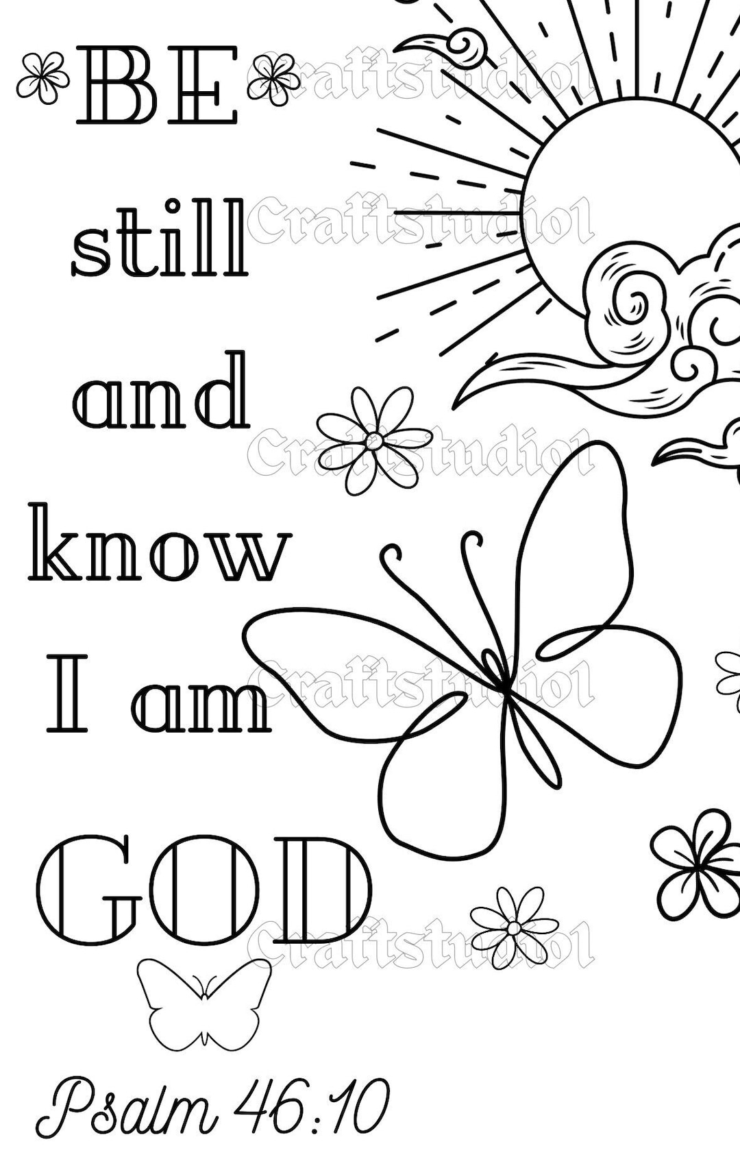 Bible Journaling Template - Be Still and Know I Am God - Psalm 46:10 ...