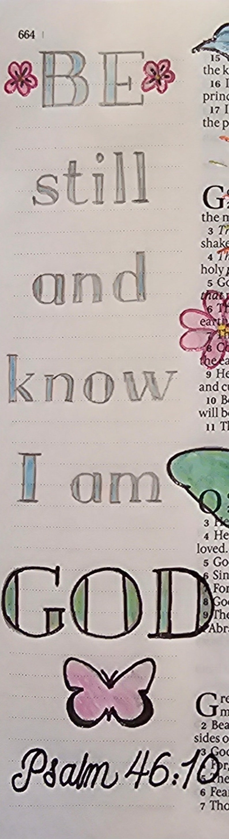 Bible Journaling Template - Be Still and Know I Am God - Psalm 46:10 ...