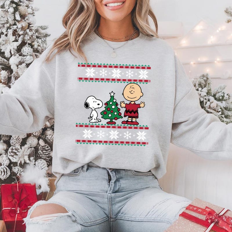 Peanuts Christmas Sweater - Etsy