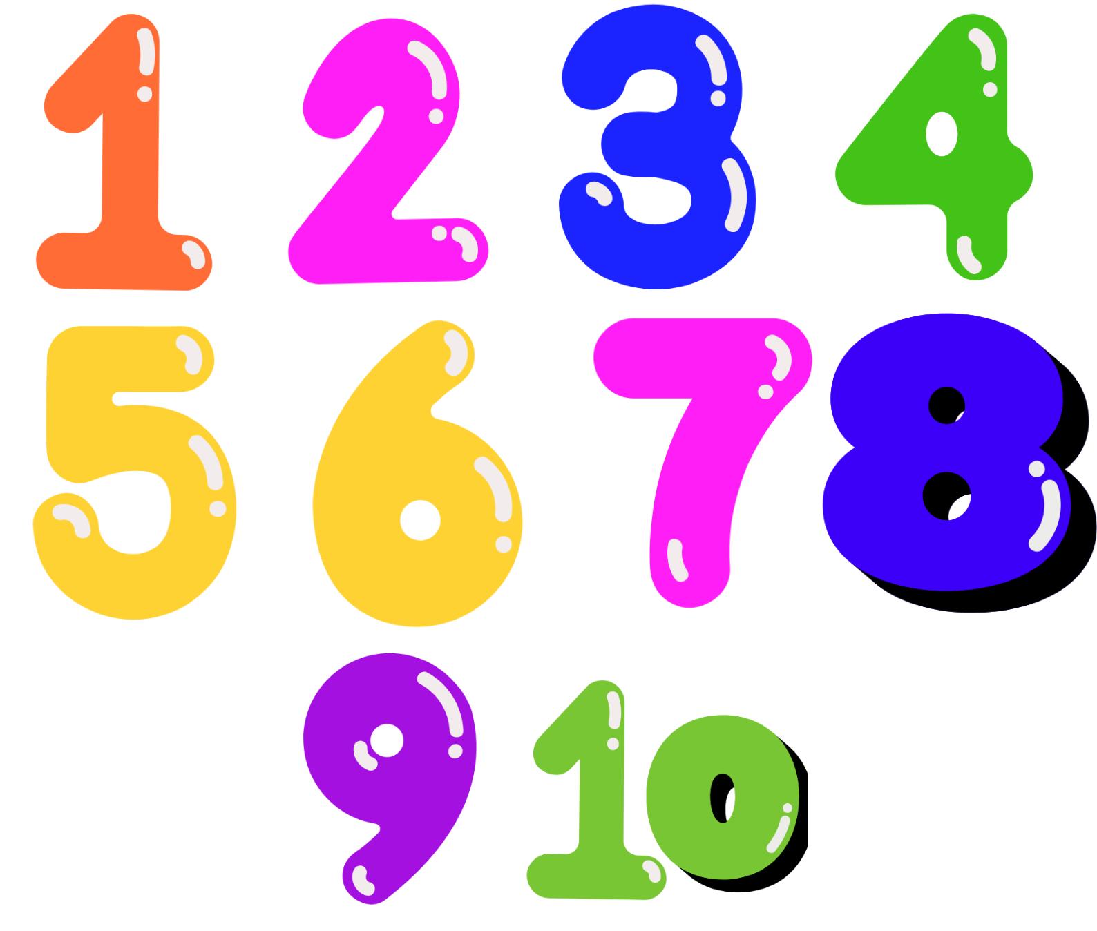 10 Colorful Numbers Design Pack - Vibrant PNG Graphics for Creative ...