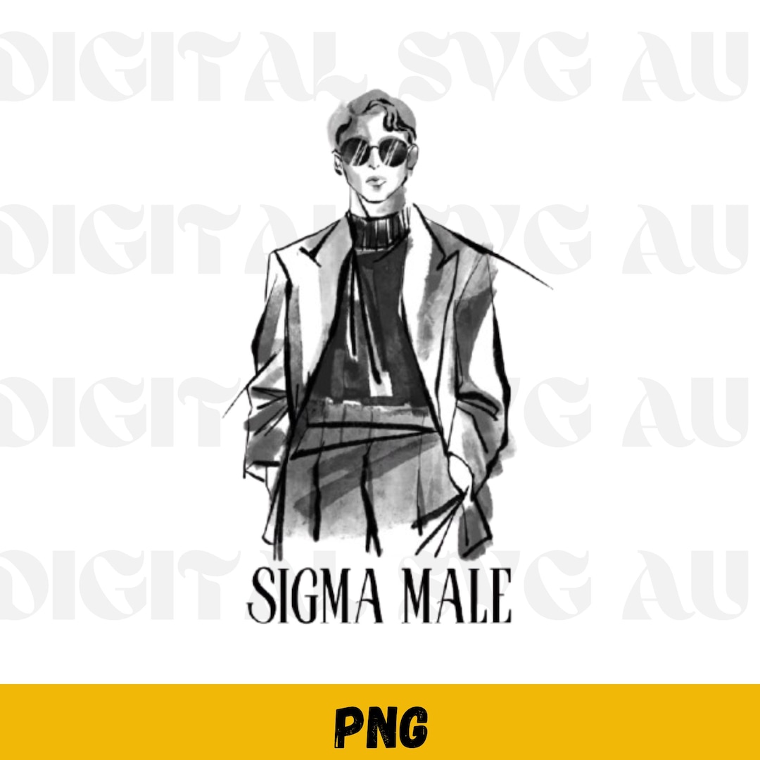Sigma Male Modern Art Print - Minimalist Black & White Wall Decor for ...