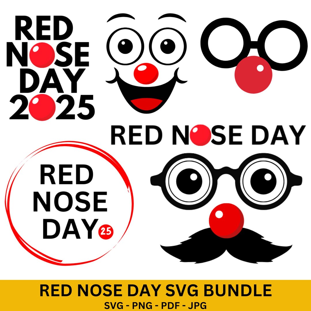 Red Nose Day SVG Bundle: Funny Clipart (digital Download) - Etsy UK