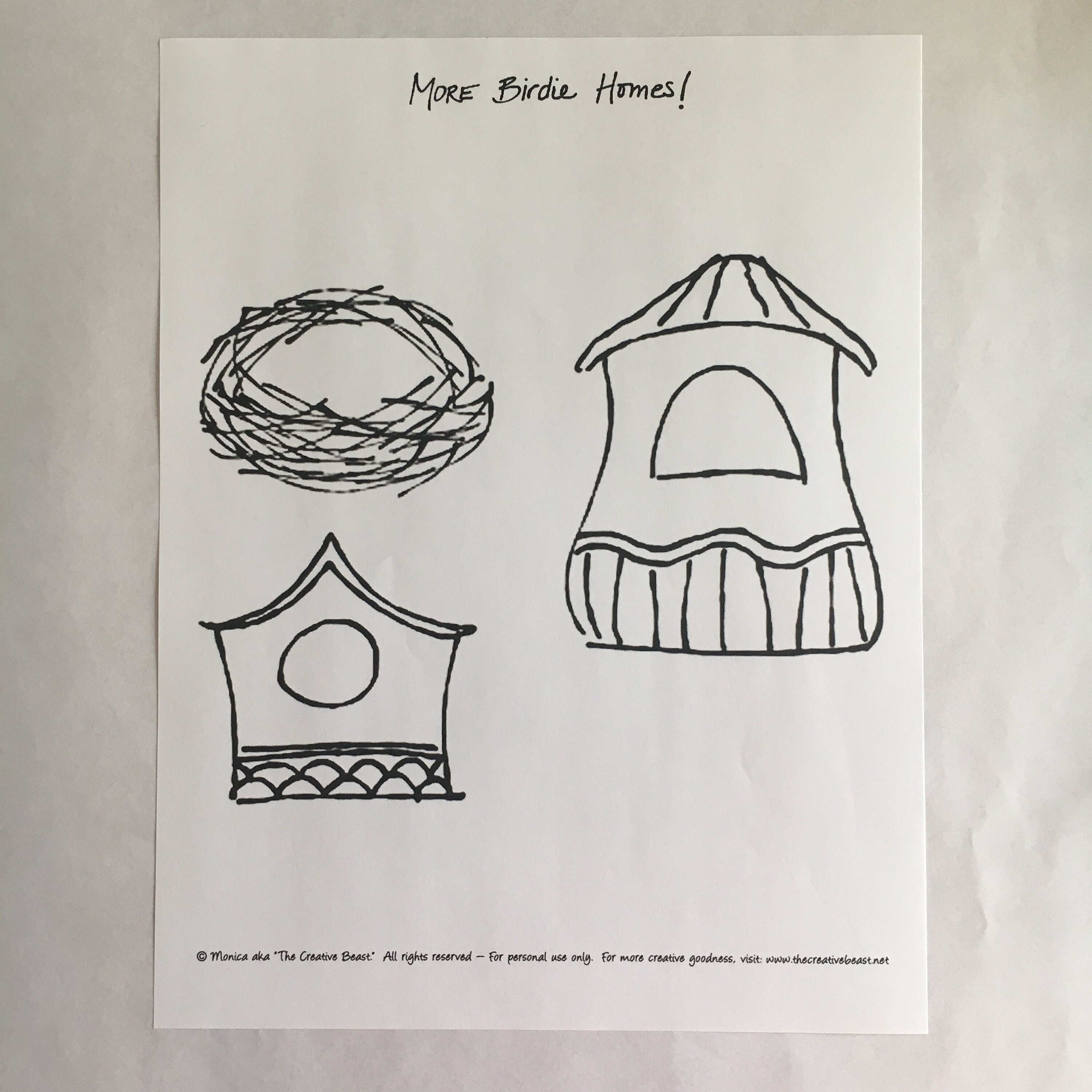 More Birdie Homes to Color Coloring Page Coloring for - Etsy