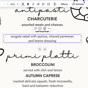 Amalfi Italian Inspired Dinner Party Menu Editable Digital Download ...