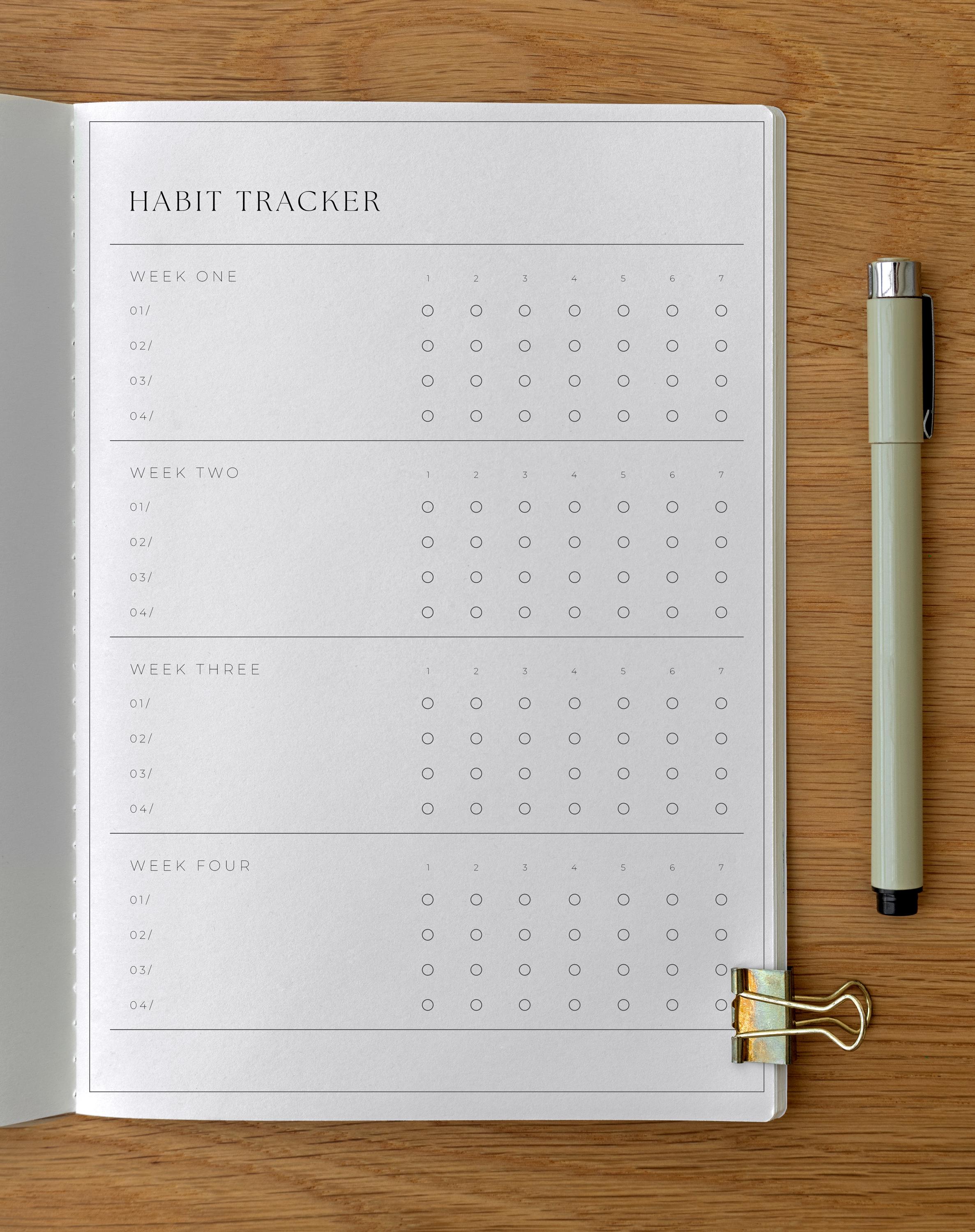 Editable Weekly Habit Tracker: Minimalist Goal Planner (digital ...