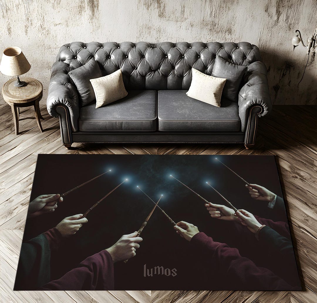 Wizard School Rug, Lumos, Mythical Scene, Fly Away to Hogwarts, Movie Rug, Magical Adventure Rug ...