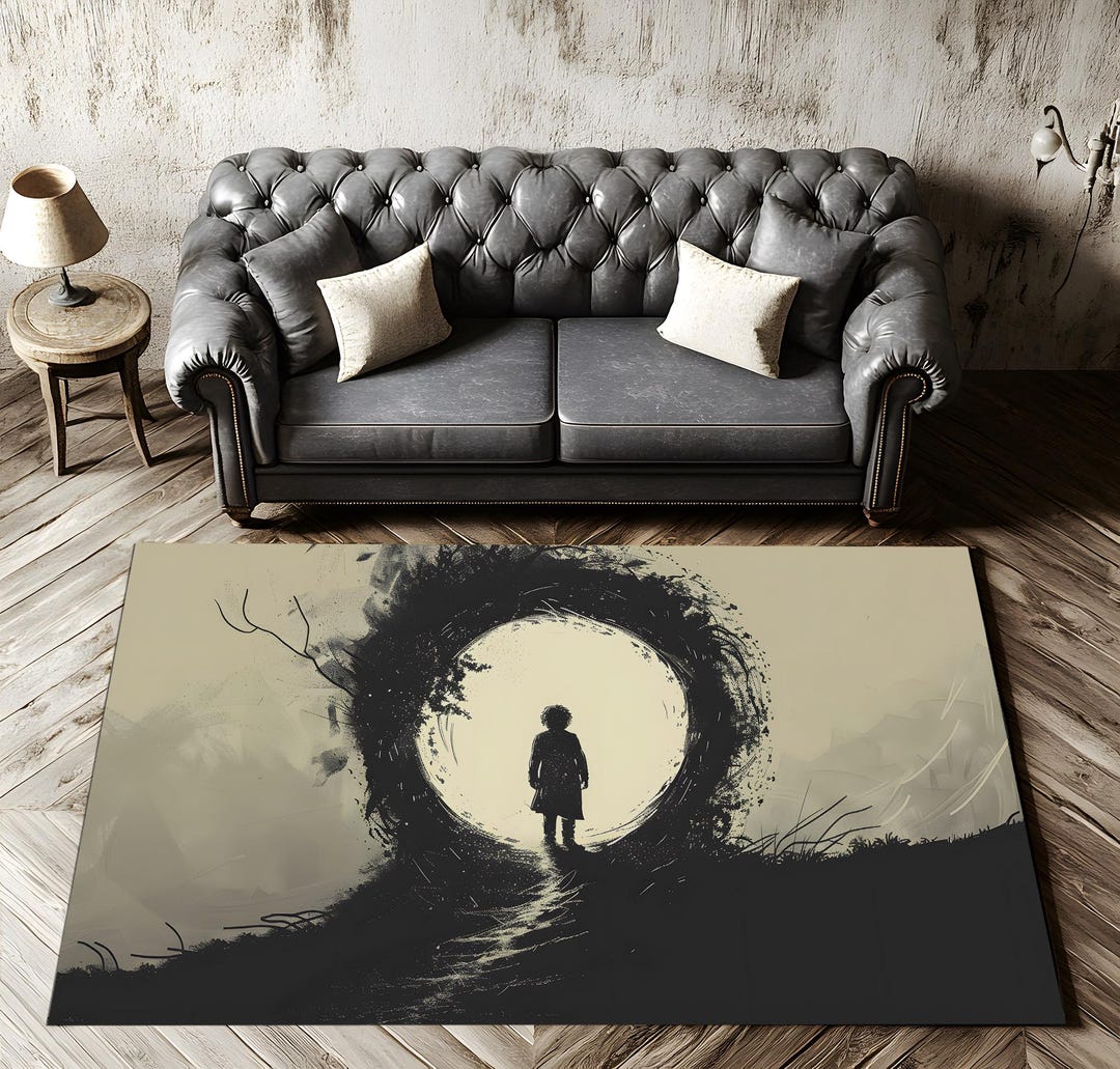 Middle Earth Charm Rug, Hobbit Decor, Mystical Figure, Rugs for Living ...