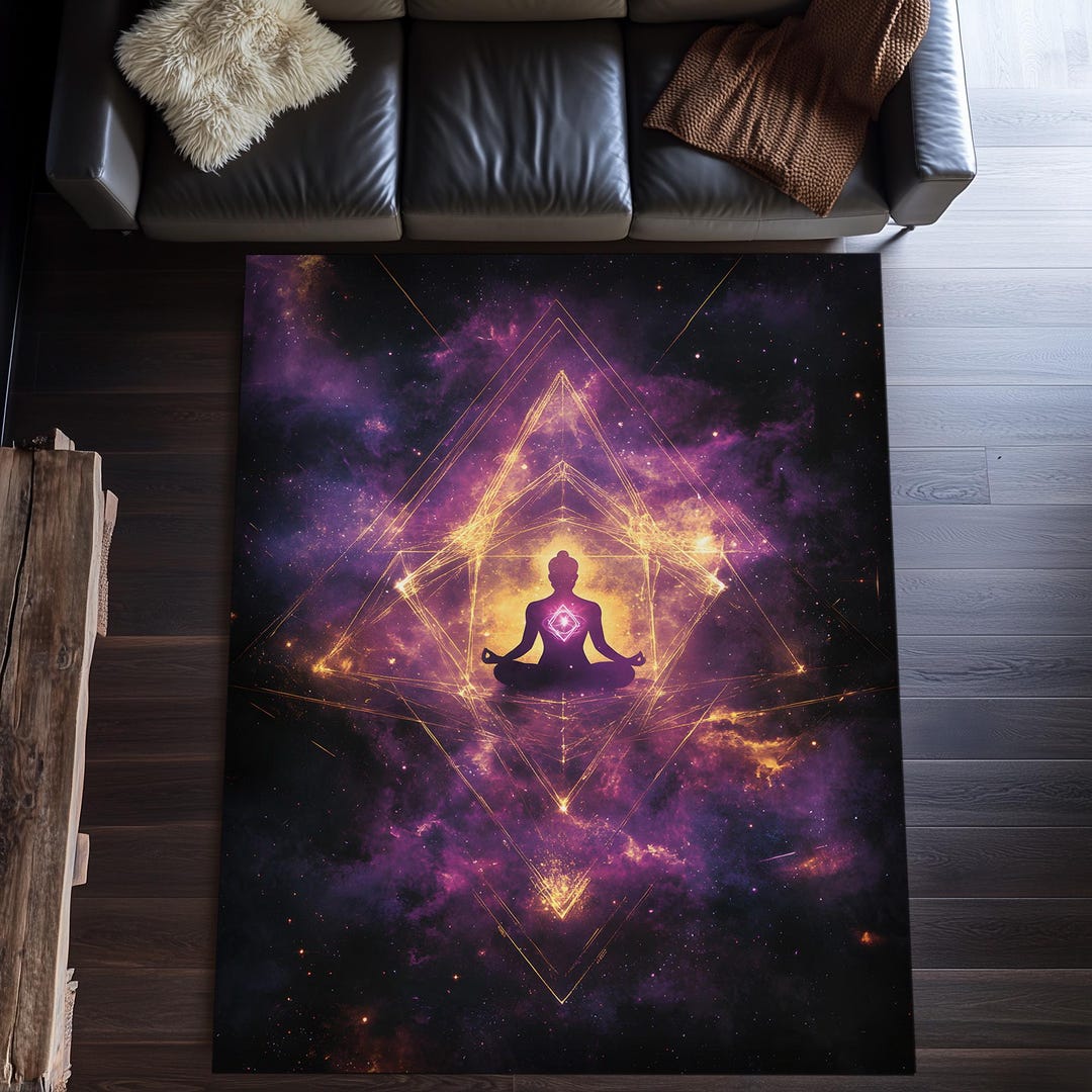 Meditation Rug, Yoga Mat, Yoga Rug, Chakra Rug, Home Decor, Modern Art ...