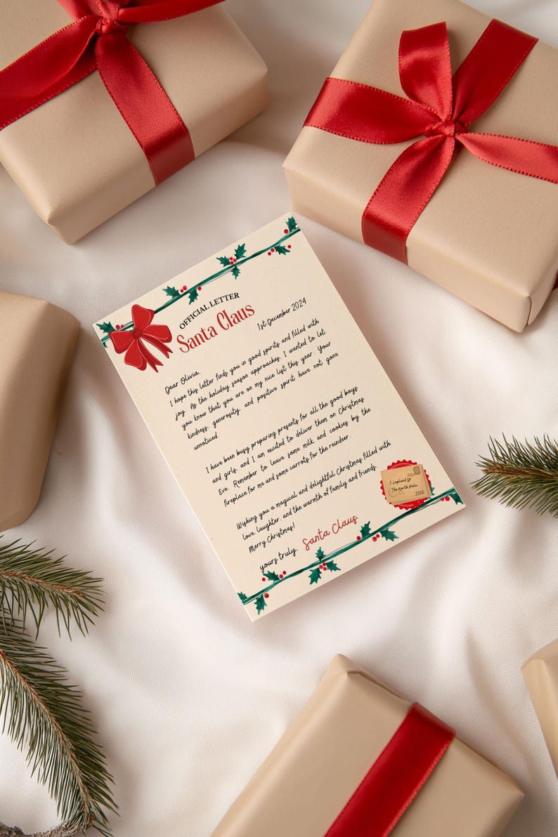 EDITABLE Letter From Santa Template Personalised Christmas Letter for ...
