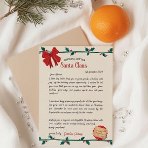 EDITABLE Letter From Santa Template Personalised Christmas Letter for ...