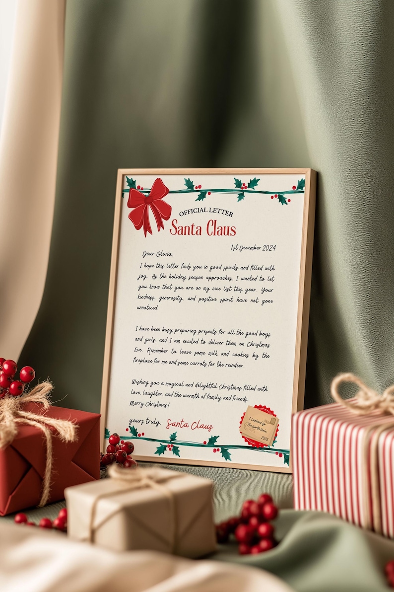 EDITABLE Letter From Santa Template Personalised Christmas Letter for ...