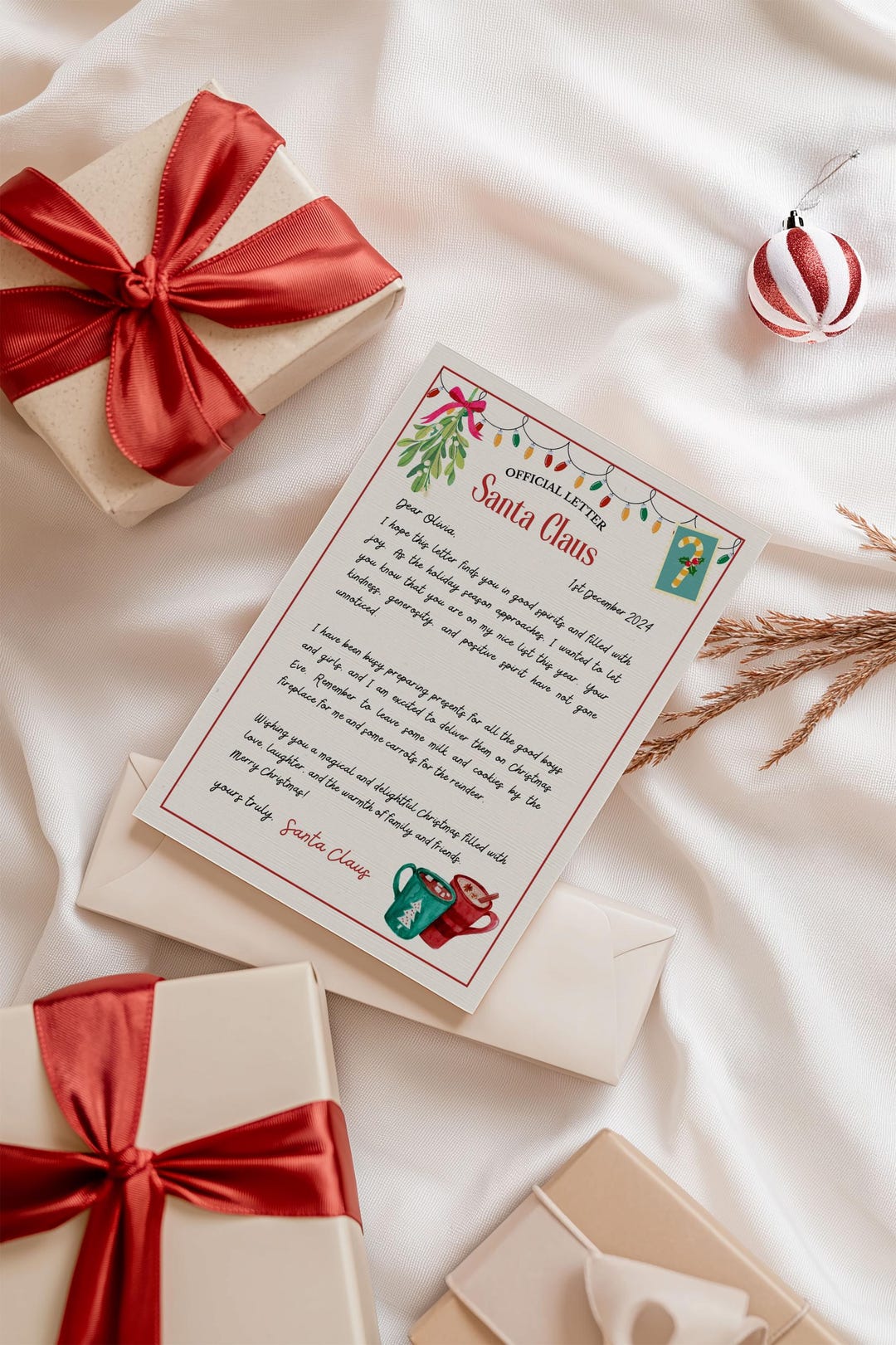 EDITABLE Santa Letter Template Modern Personalised Christmas Letter - Etsy