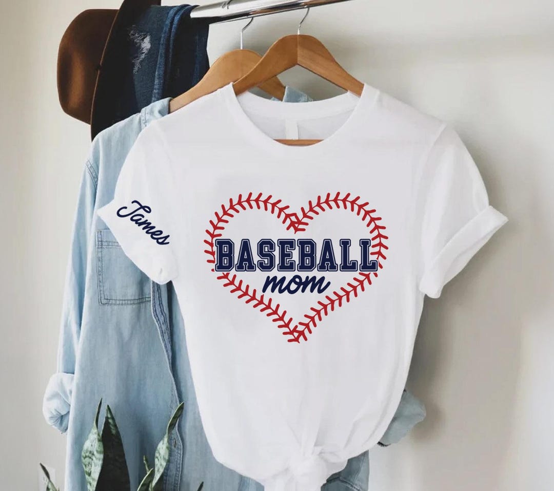 Custom Baseball Mom Shirt With Kids Names, Personalized Baseball Tee, Custom Family Baseball ...