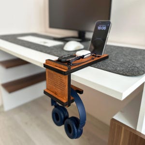Personalized Desk Organizer Phone Stand-wood Desk Organizer-custom ...