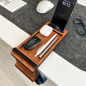 Personalized Desk Organizer Phone Stand-wood Desk Organizer-custom ...