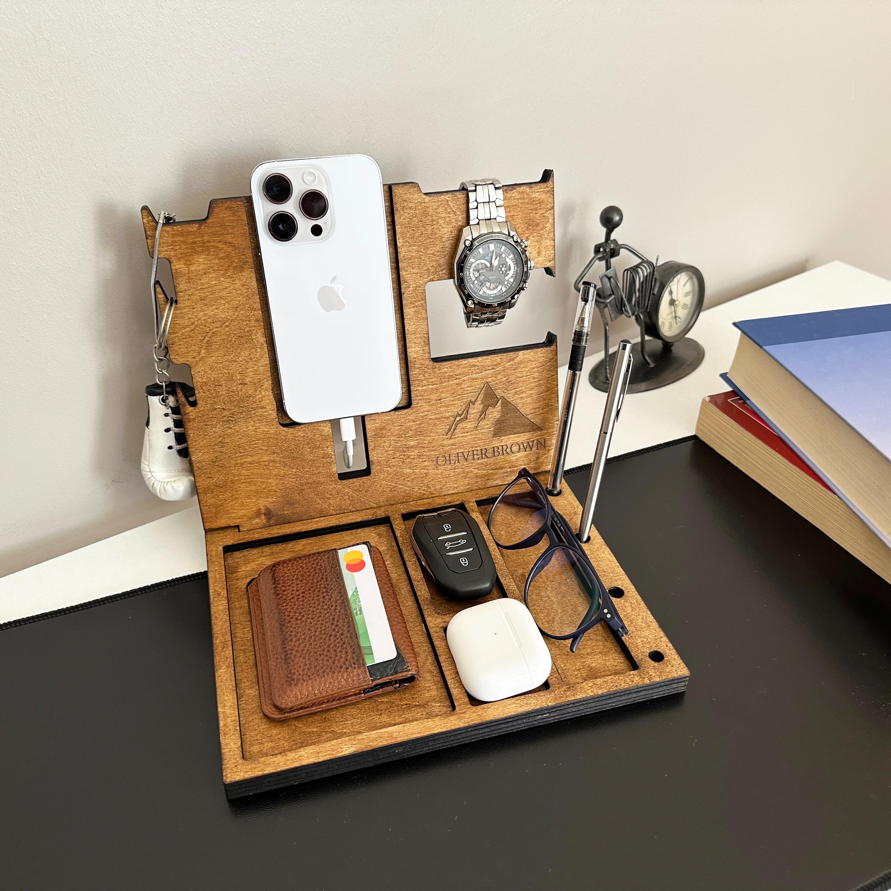 Personalized Wood Docking Station: Custom Desk Organizer - Etsy